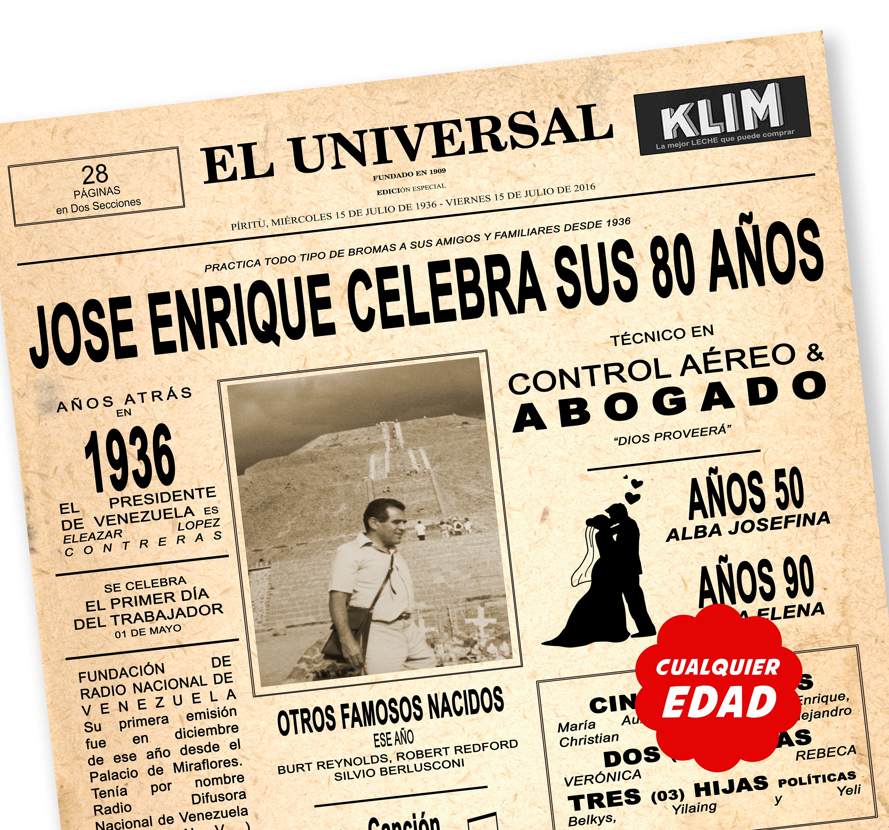 Regalos Para Mama Portada De Periódico Personalizado Para - Etsy