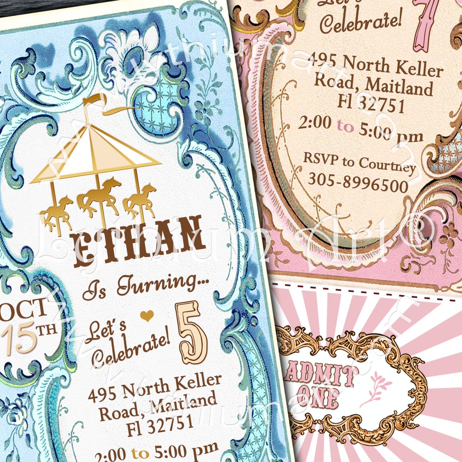 Carousel Invitation Carousel Ticket Invitation Carousel | Etsy