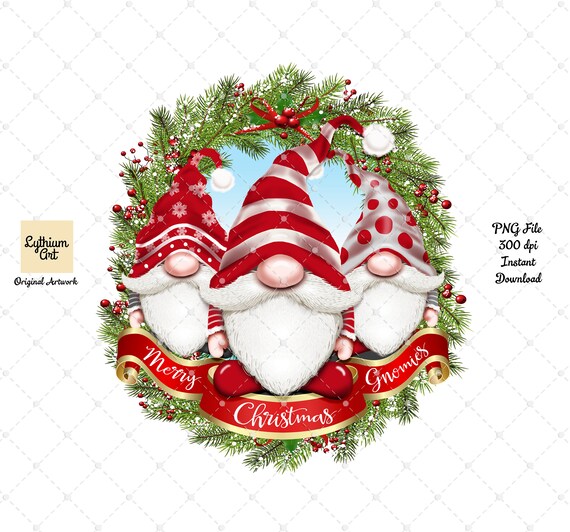 Merry Christmas Gnomies PNG Merry Christmas Sublimation | Etsy