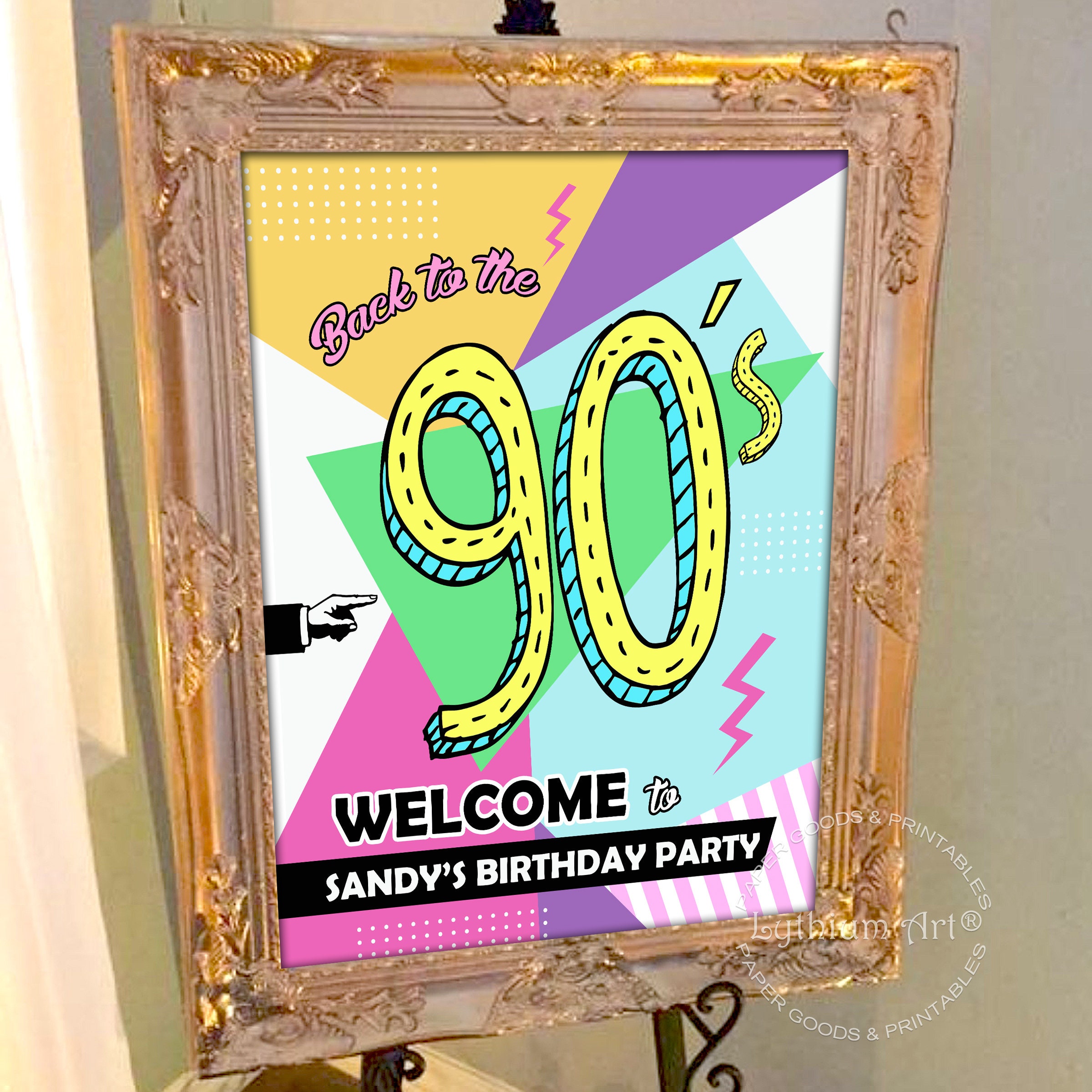 90s Party Welcome Sign Personalized Birthday Sign Any Age | Etsy