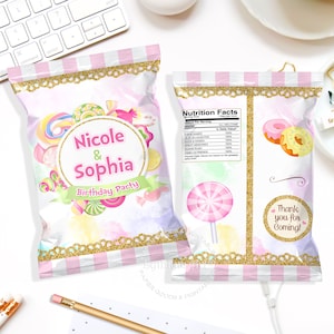 Candyland Party Gable Gift Box Label, Printable and Personalized Gable ...