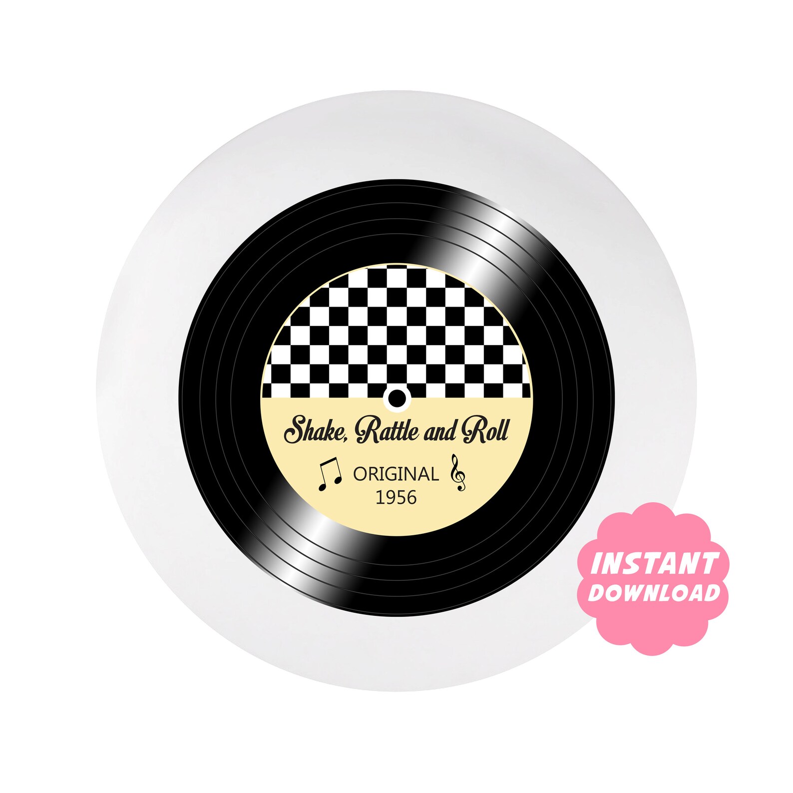 50s Sock Hop Party Decorations, Instant Download, Charger Plate Inserts ...