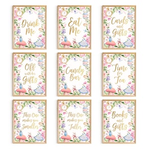 Alice in Wonderland Table Numbers, Printable 1 to 20 Cards, Wonderland ...