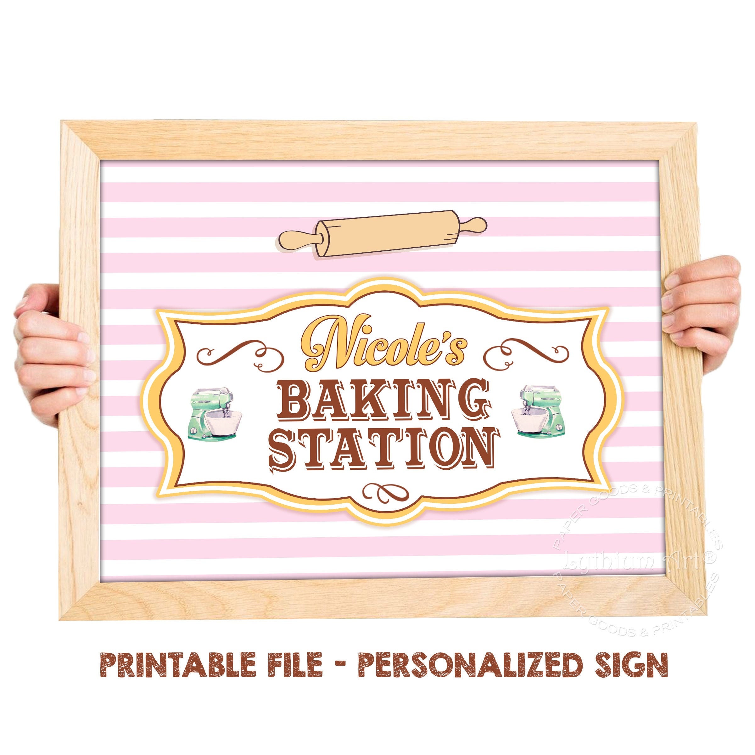 Baking Station Printable Sign Personalized Party Sign - Etsy España