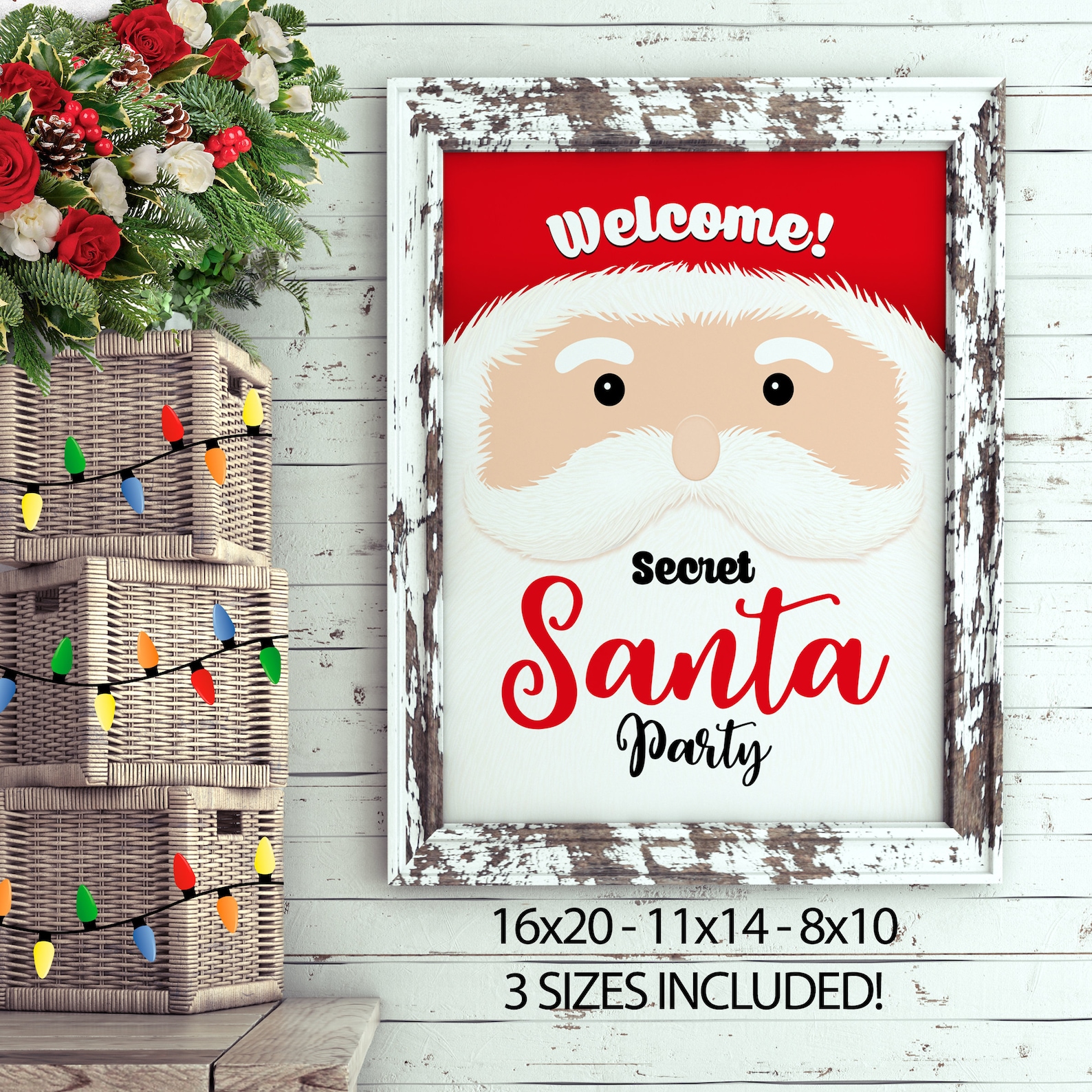 Secret Santa Welcome Sign INSTANT DOWNLOAD Printable Poster | Etsy