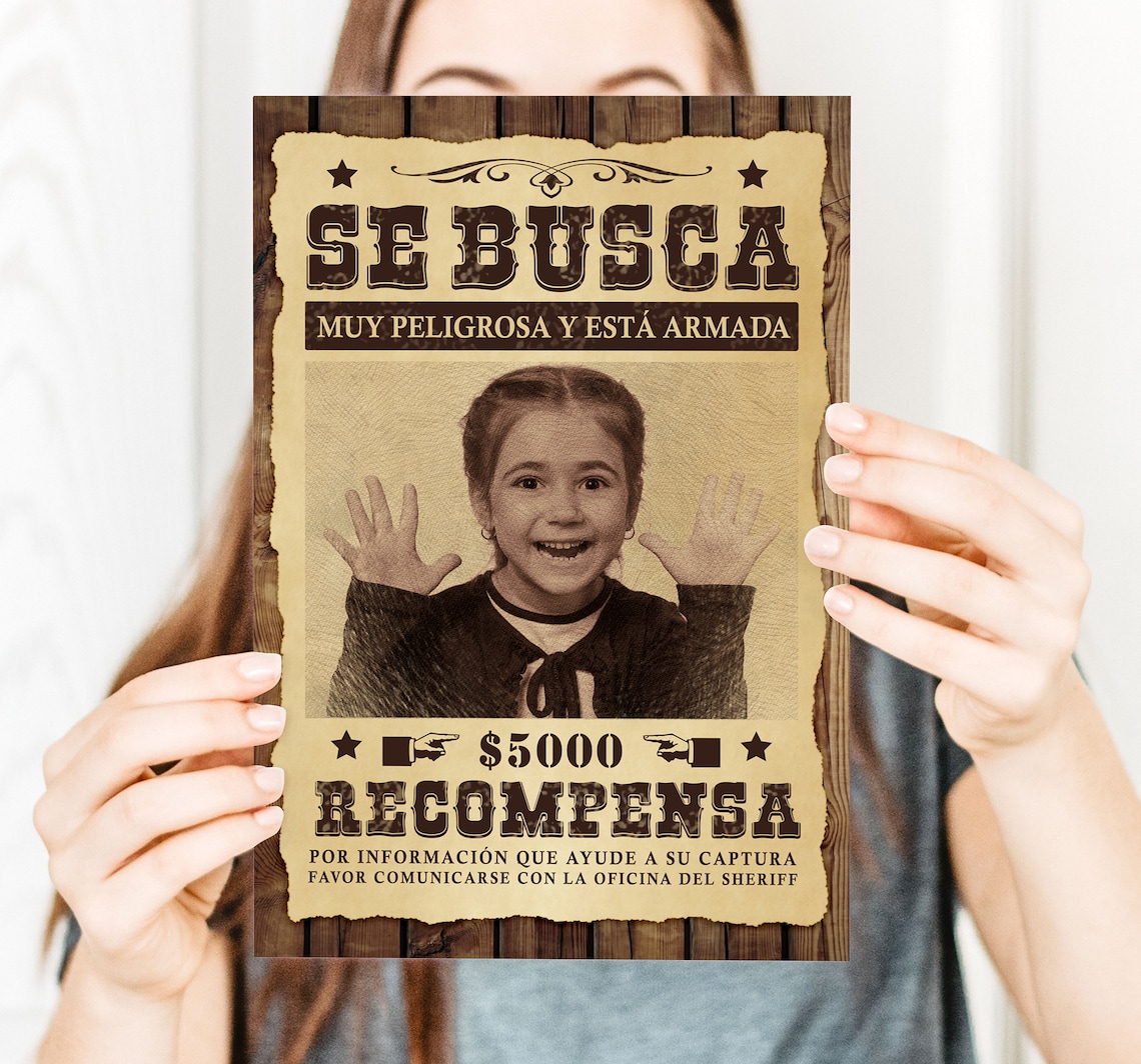 Wanted Poster Personalized Spanish Version Se Busca Poster - Etsy