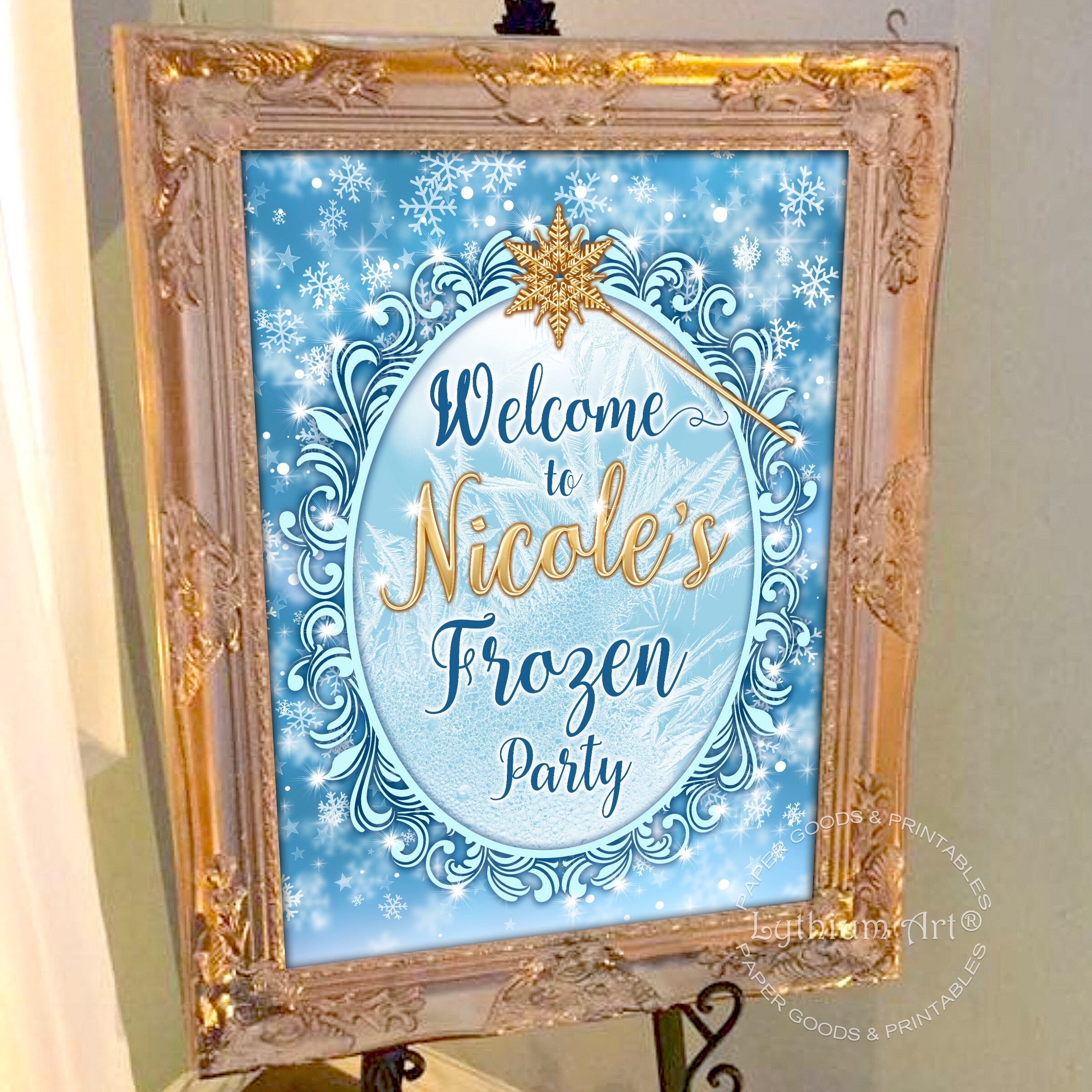 Frozen Welcome Sign Personalized Birthday Sign Any Text or | Etsy