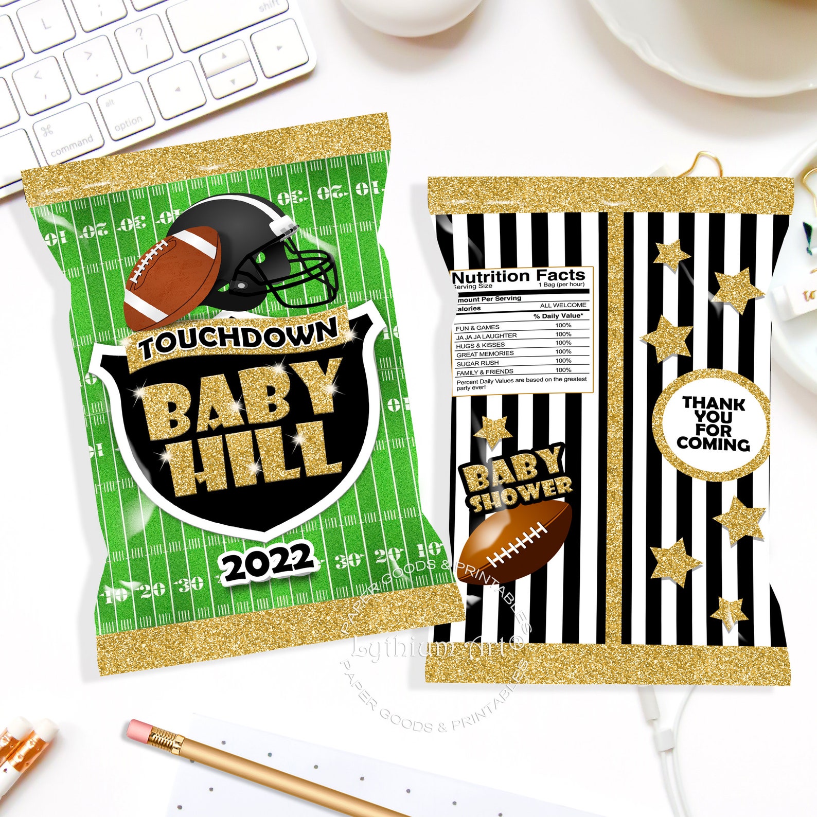 FOOTBALL Chip Bag Football Party Favors Football Printable - Etsy