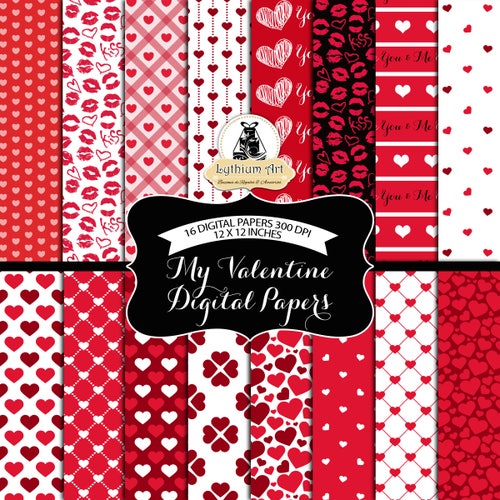 Digital Rustic Valentine Paper Pack INSTANT DOWNLOAD Scrapbook - Etsy
