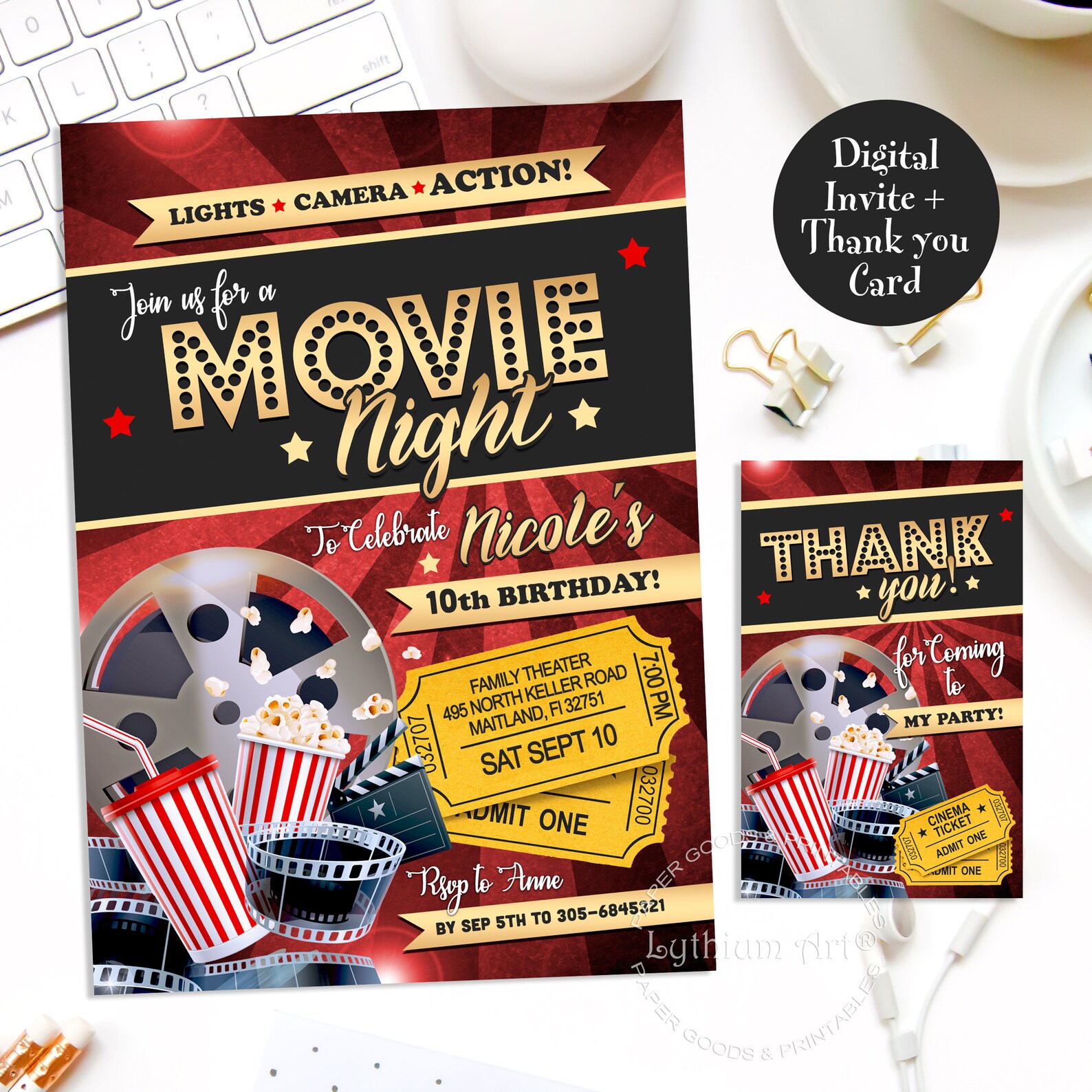 MOVIE NIGHT LABELS Movie Night Decor Kit Movie Night | Etsy