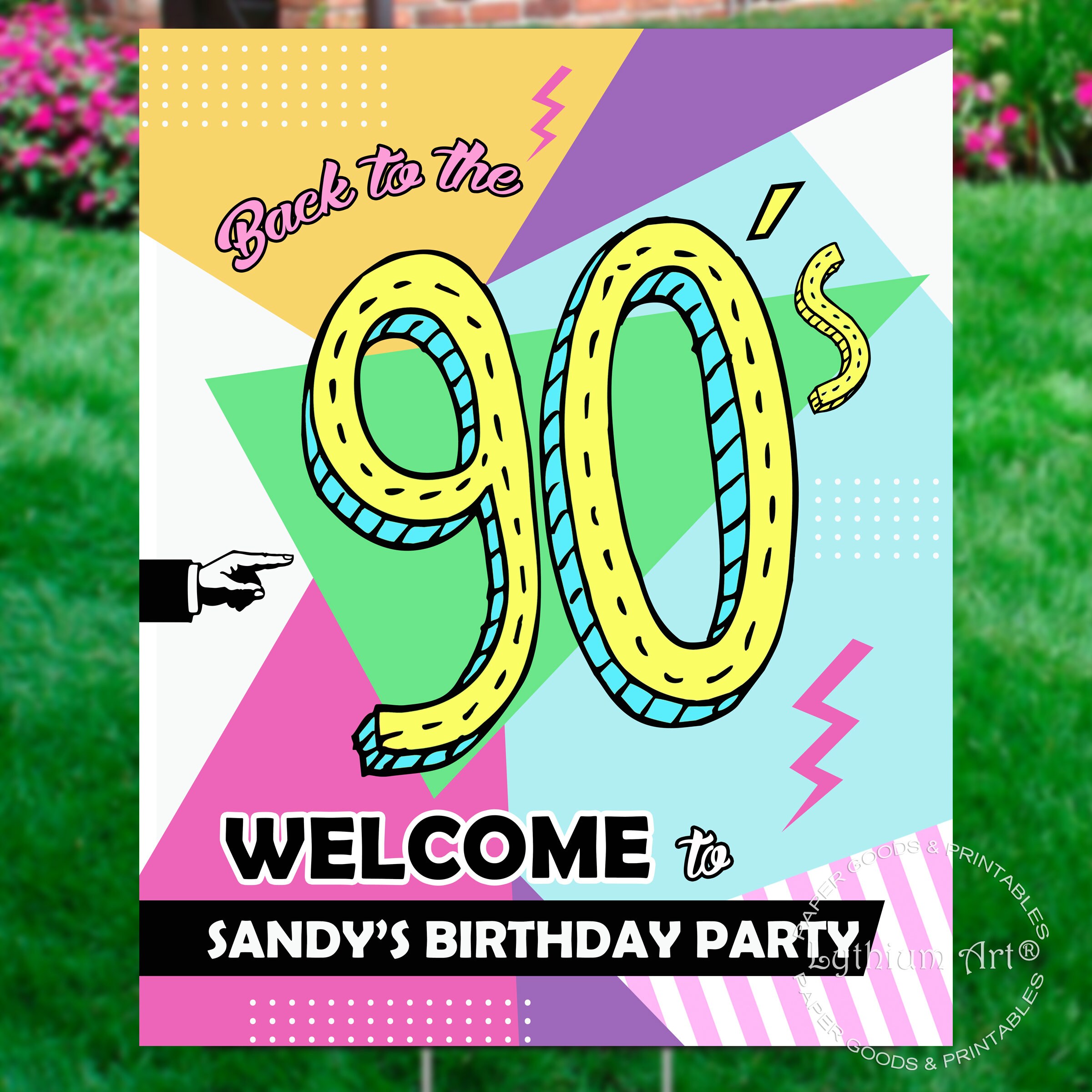90s Party Backdrop Printable Banner for Back to the 90s Party - Etsy