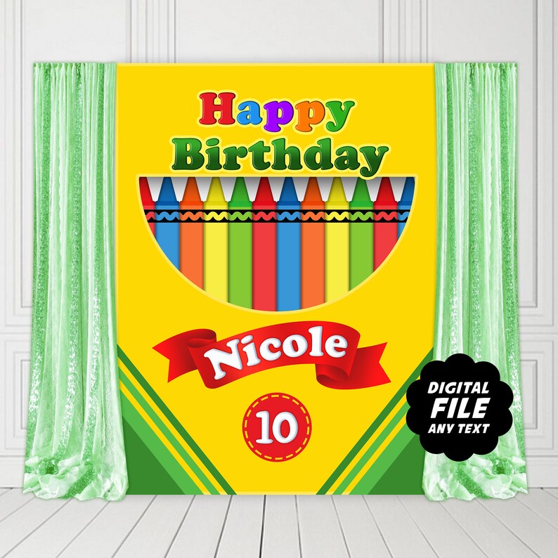 Crayon Box Party Backdrop Printable Crayon Birthday Party - Etsy