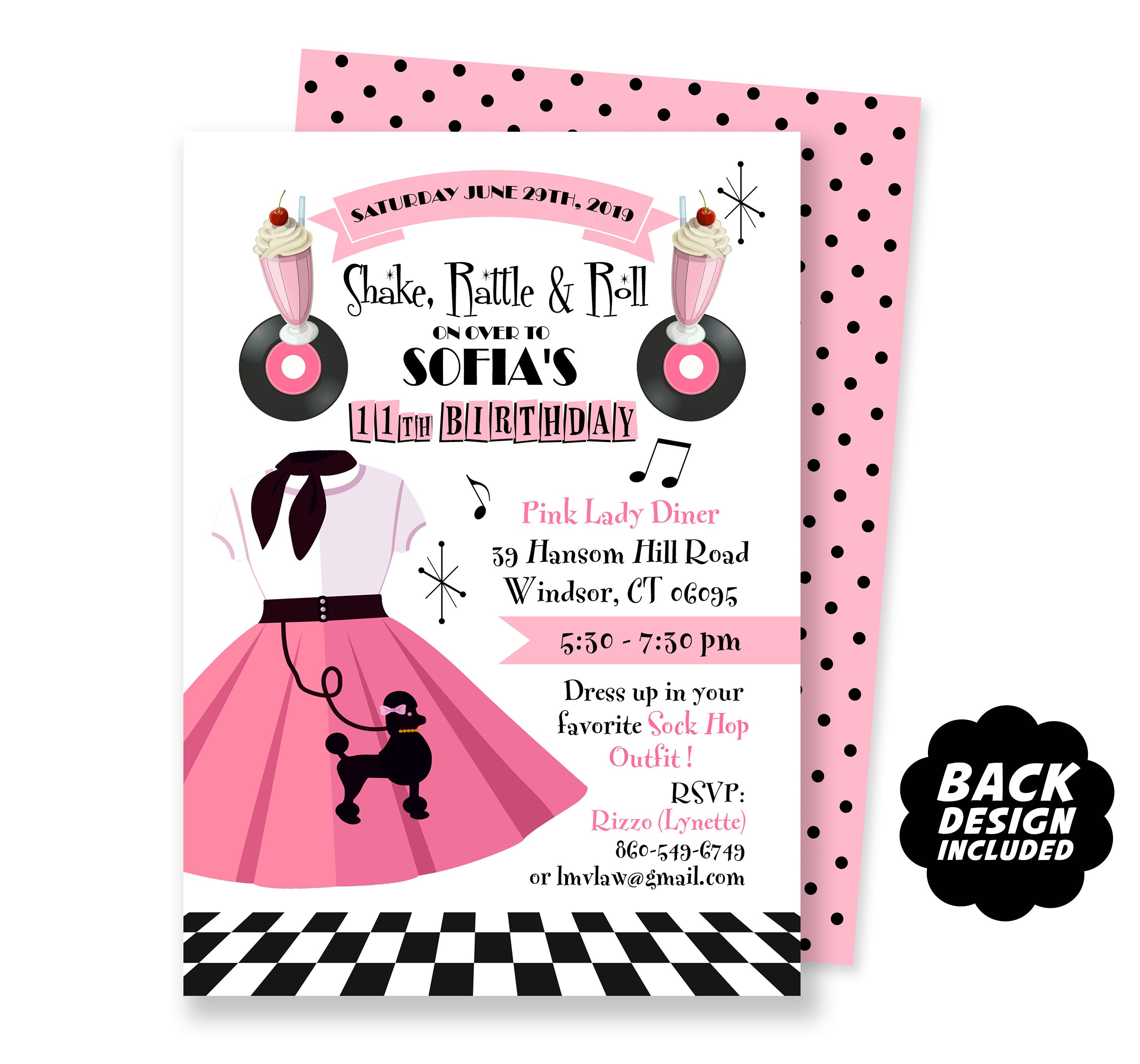 50s Sock Hop Party Backdrop Printable Banner Full Circle - Etsy