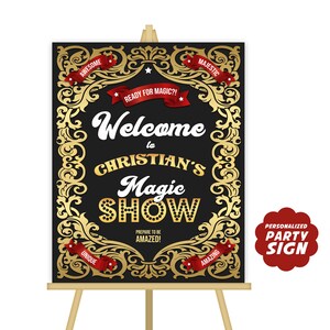Magic Show Welcome Sign, Printable and Personalized Poster, Magic Party ...