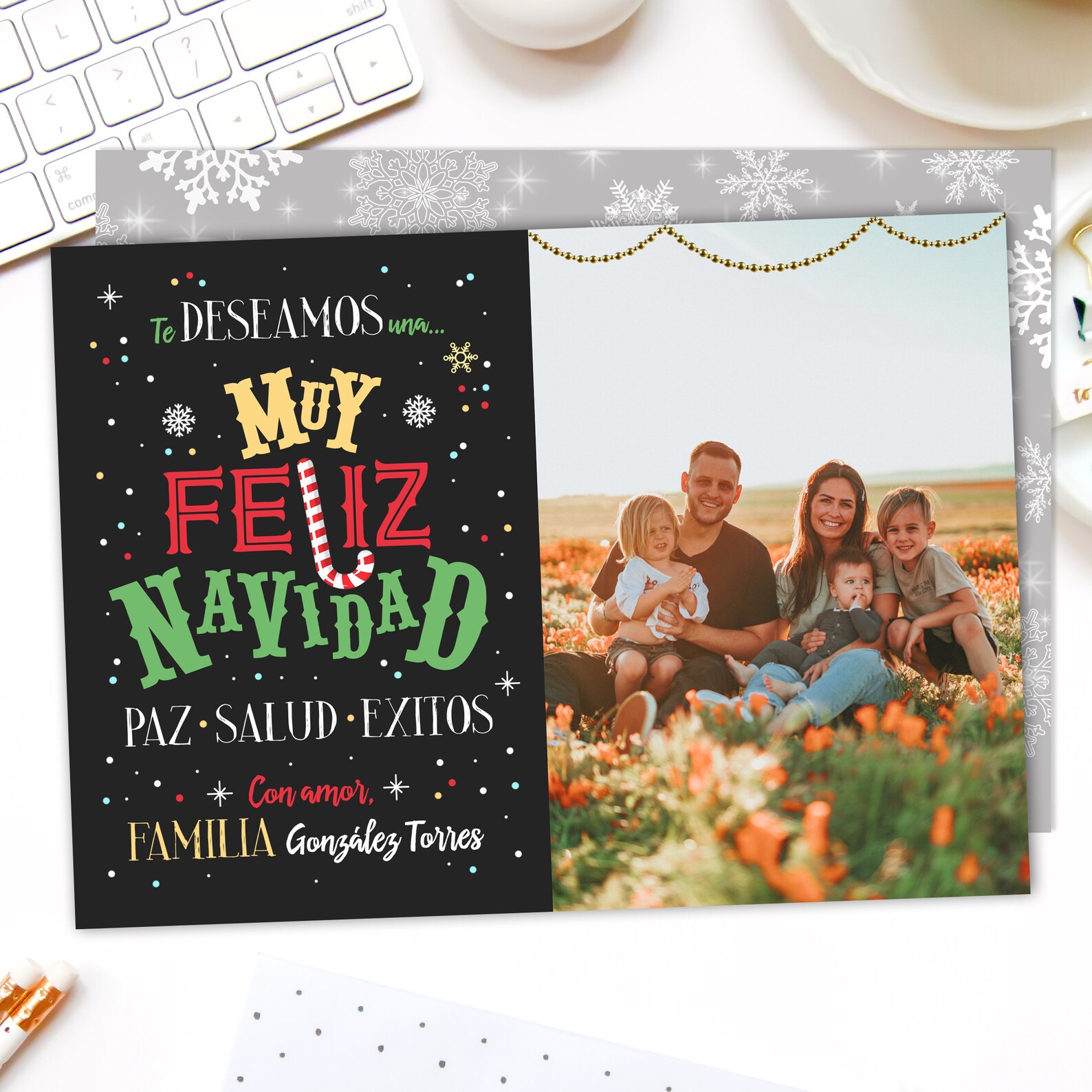 Printable Christmas Photo Card Spanish Christmas Greeting - Etsy