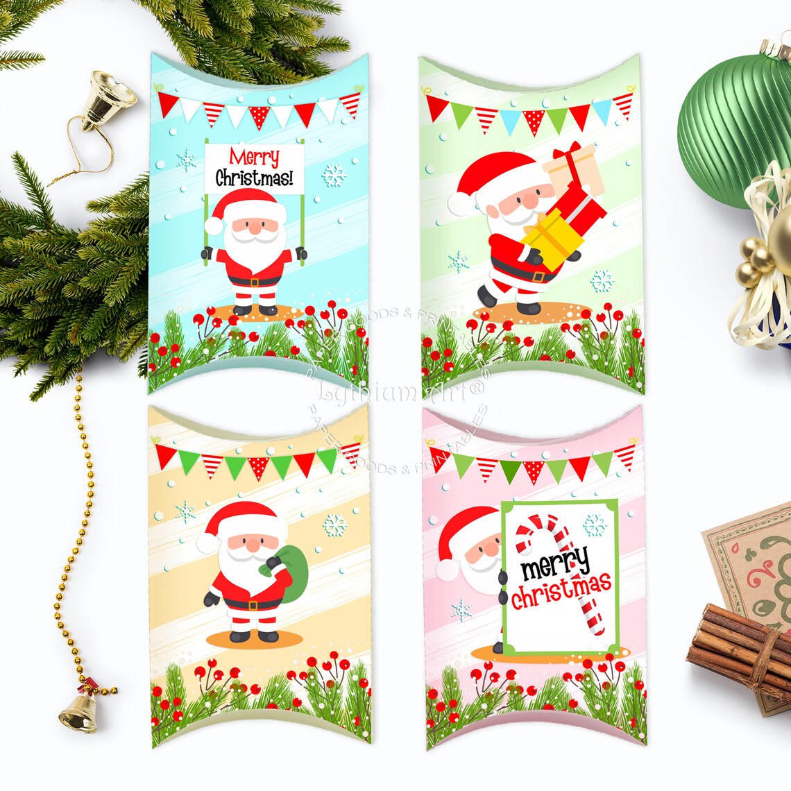 Christmas Boxes Christmas Printable Boxes Pillow Boxes | Etsy