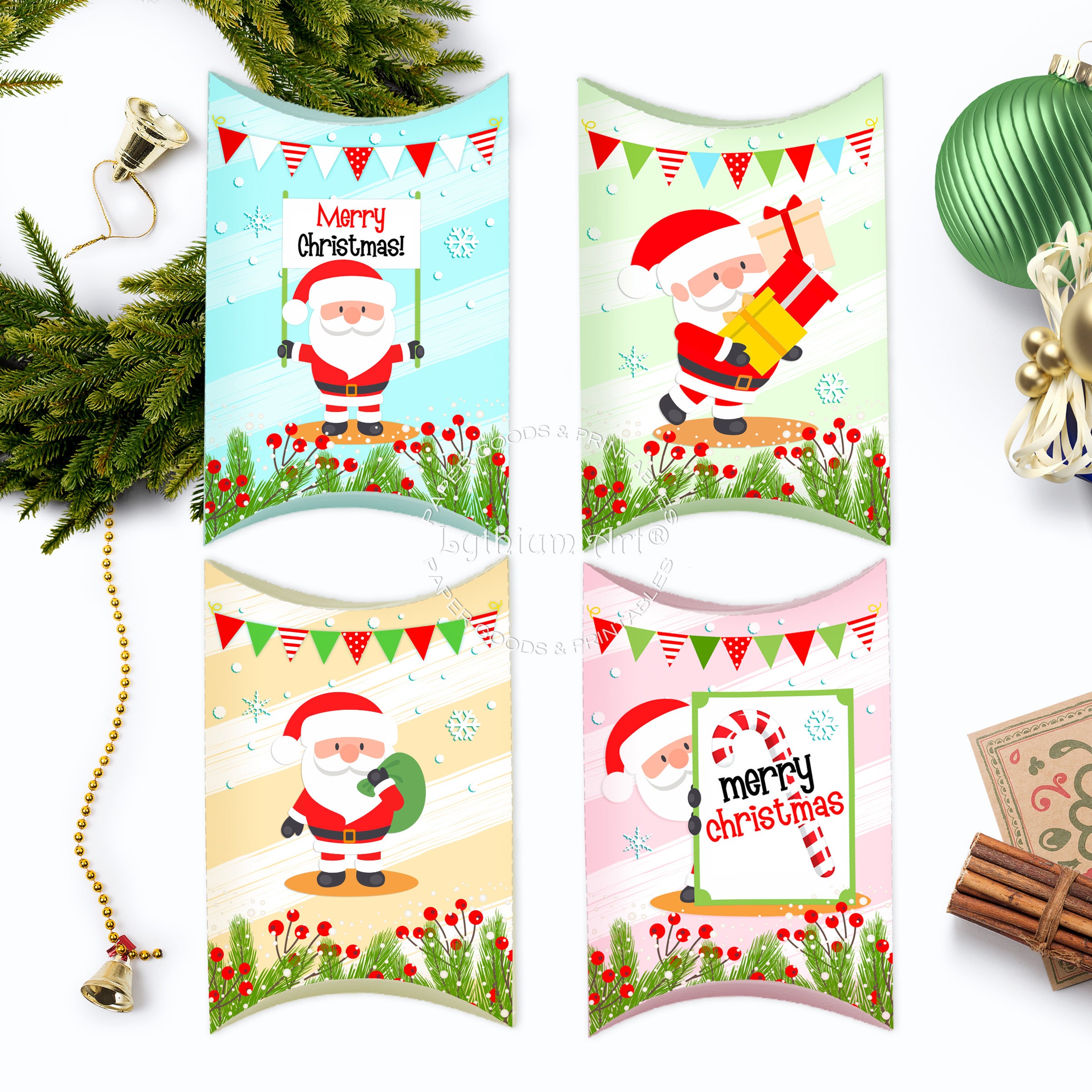 Christmas Boxes Christmas Printable Boxes Pillow Boxes | Etsy