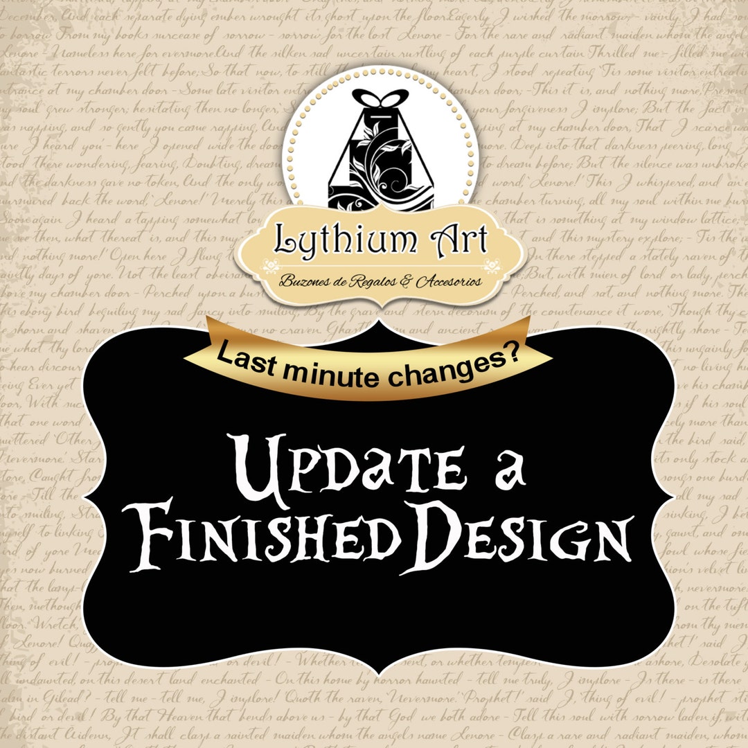 Update a Finished Design Edit a Finished Design Need a Last Minute ...