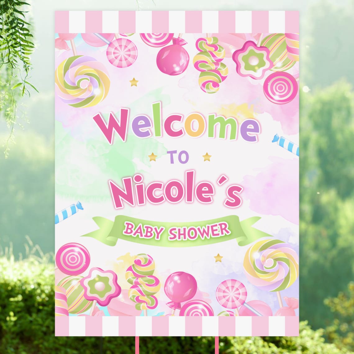 CANDYLAND Welcome Sign Candy Land Birthday Party Sign Land - Etsy