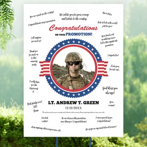Printable Military Rank Promotion Guest Book Poster, Custom Photo ...