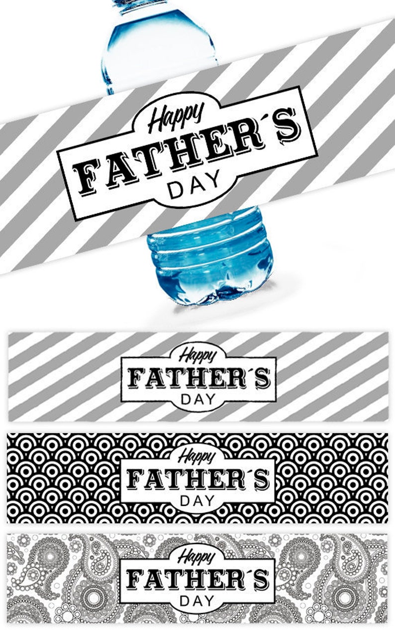 Father's Day Labels, Printable Water Bottle Wraps, Instant Download - Etsy
