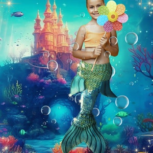 Custom Mermaid Portrait From Photo, Digital Mermaid Photo Gift, Photo ...