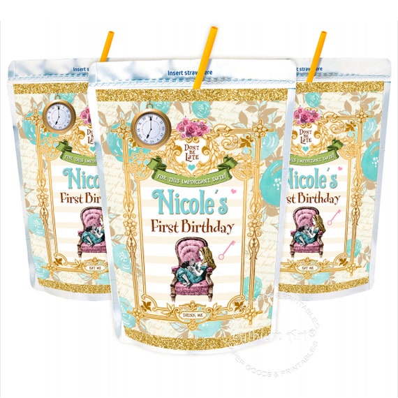 Alice in Wonderland Capri Sun Labels, Custom CapriSun Labels, Digital ...