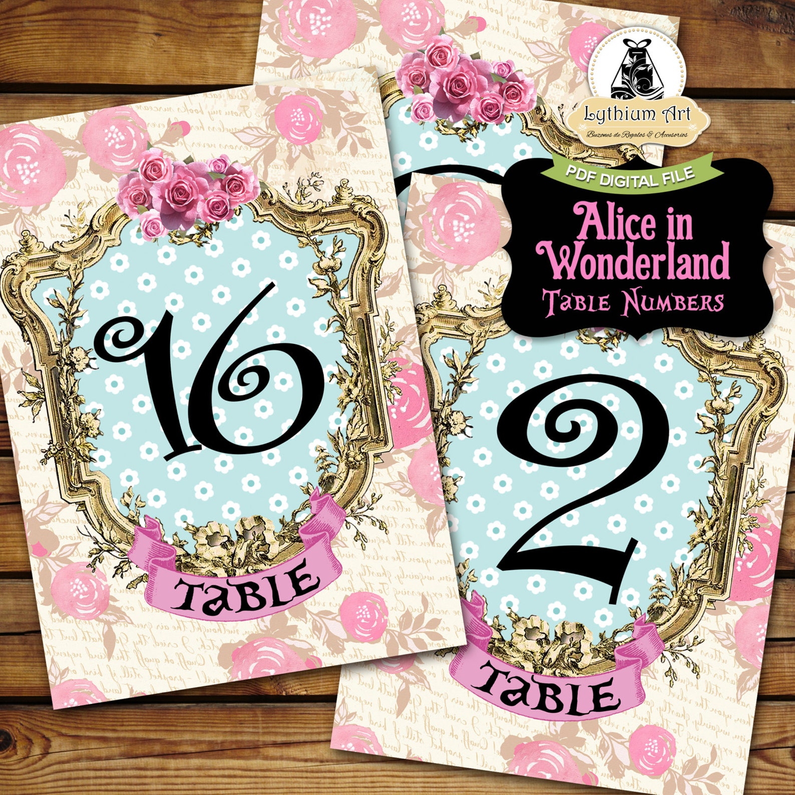 ALICE IN WONDERLAND Table Numbers Printable Table Numbers 1 - Etsy España