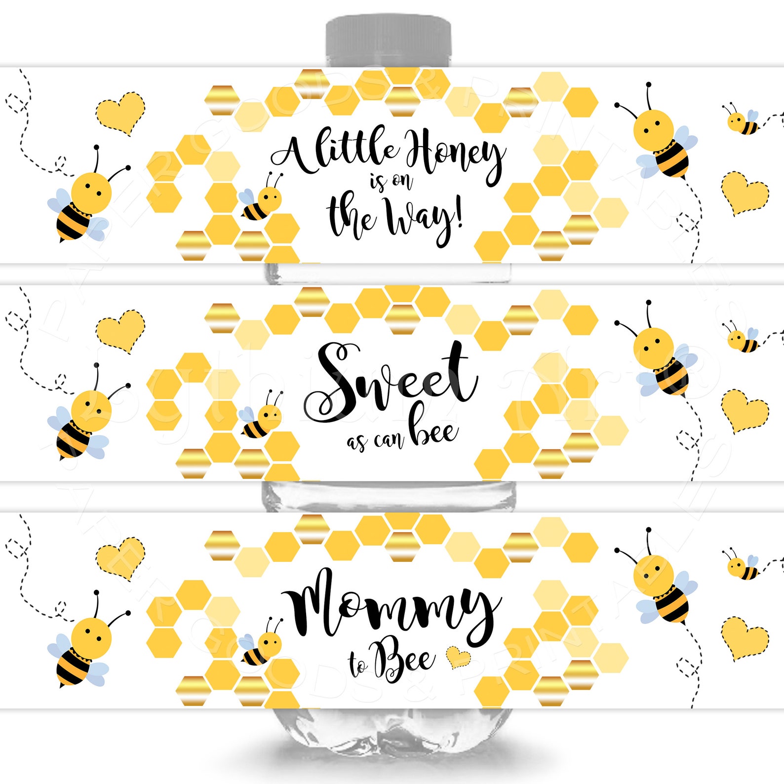 Bee Printable Round Labels Sweet as Can Bee Baby Shower - Etsy