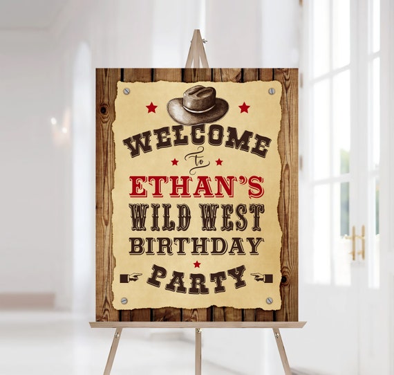 Western Party Printable Signs Custom Photo Western Hoedown Fun Face