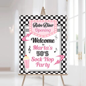 50s Sock Hop Table Numbers, Instant Download, Printable Table Numbers 1 ...