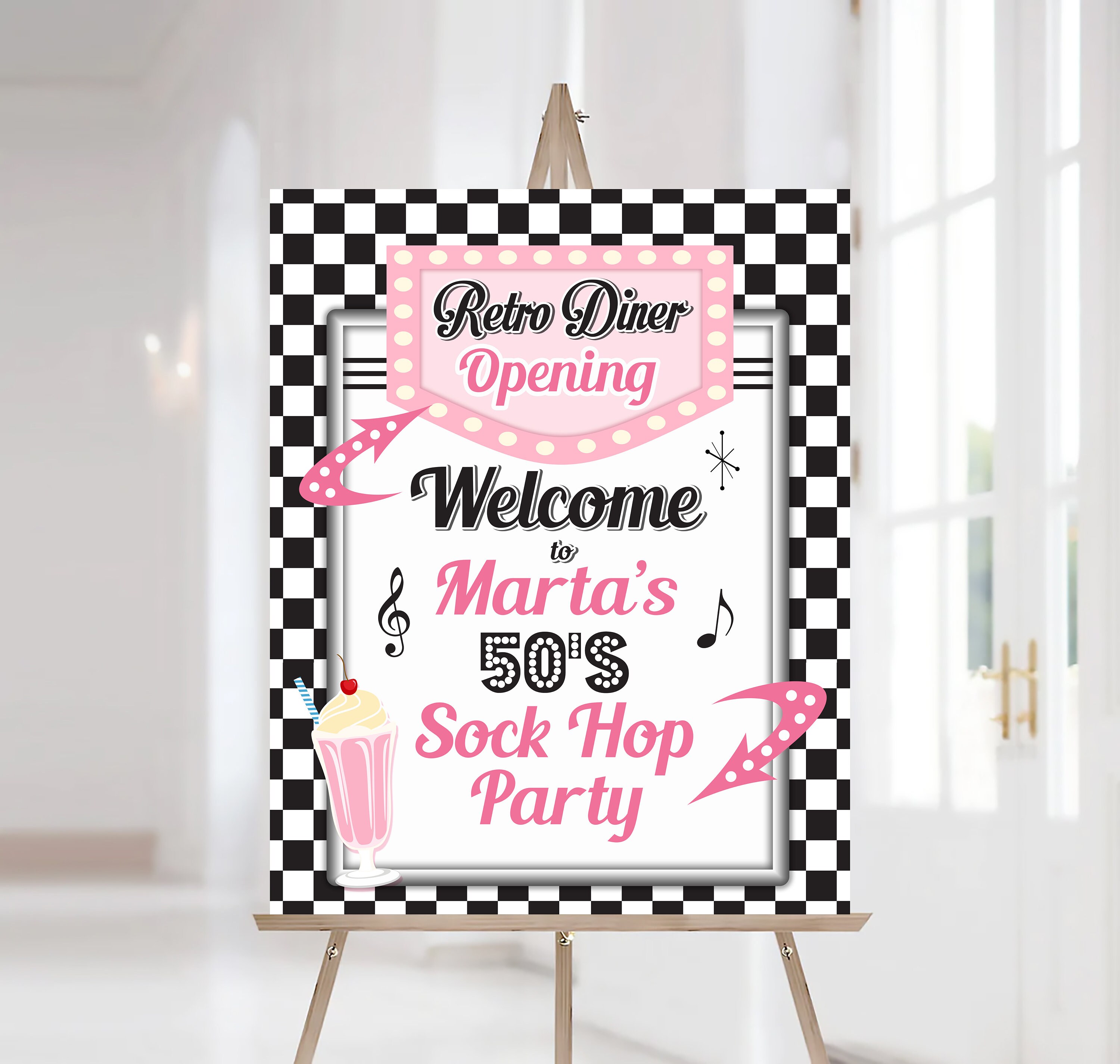 50s Sock Hop Table Numbers, Instant Download, Printable Table Numbers 1 ...