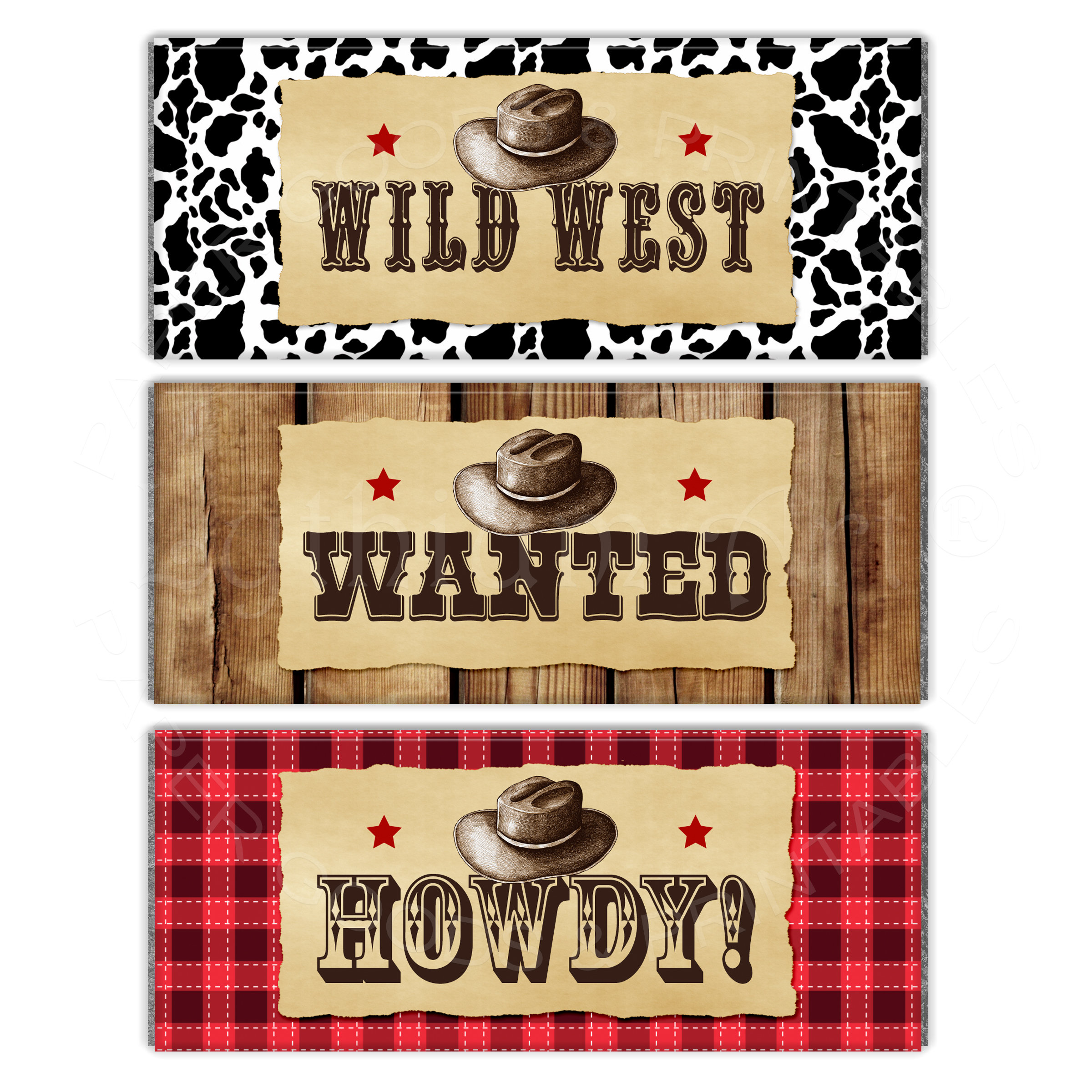 Western Candy Bar Wrappers INSTANT DOWNLOAD Cowboy Party - Etsy Canada