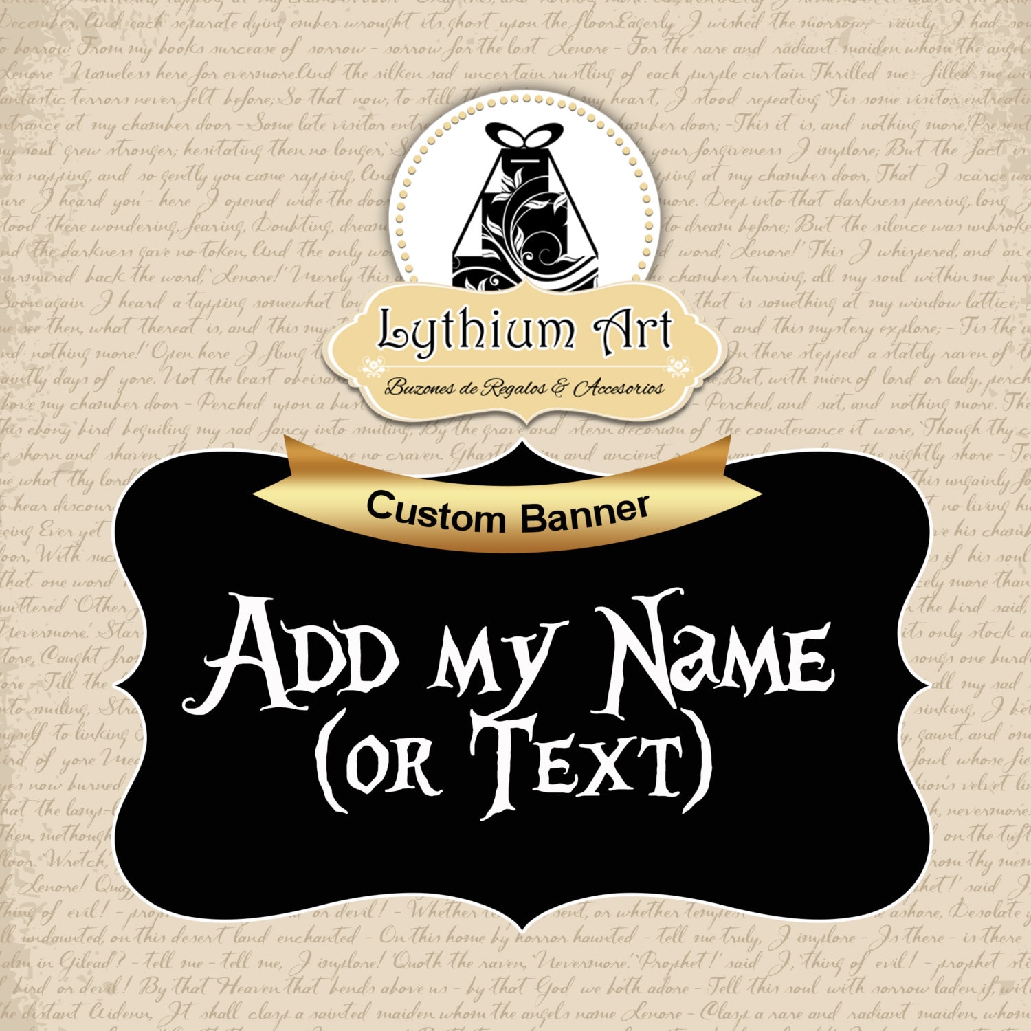 Add my Name or Text Add On Custom Banner/Poster | Etsy