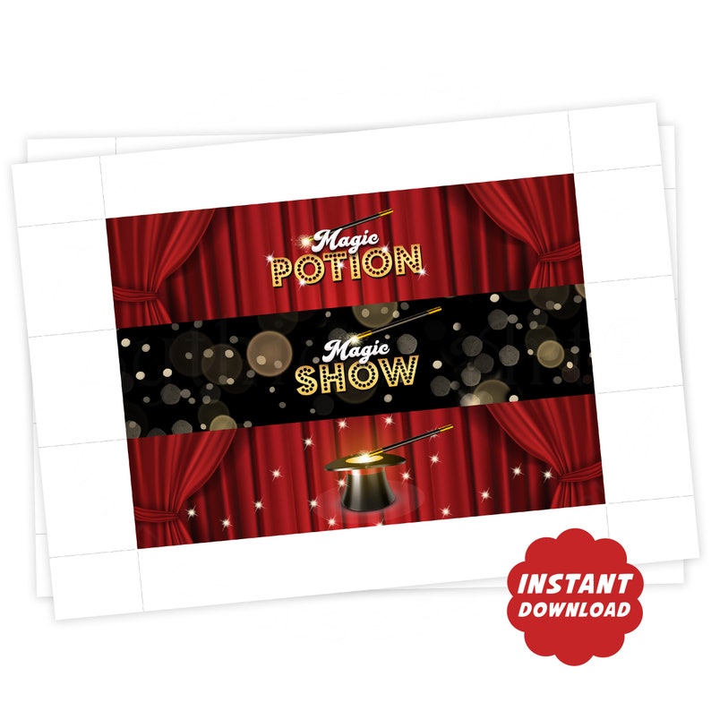 Magic Show Bottle Labels Instant Download Magic Show Labels - Etsy