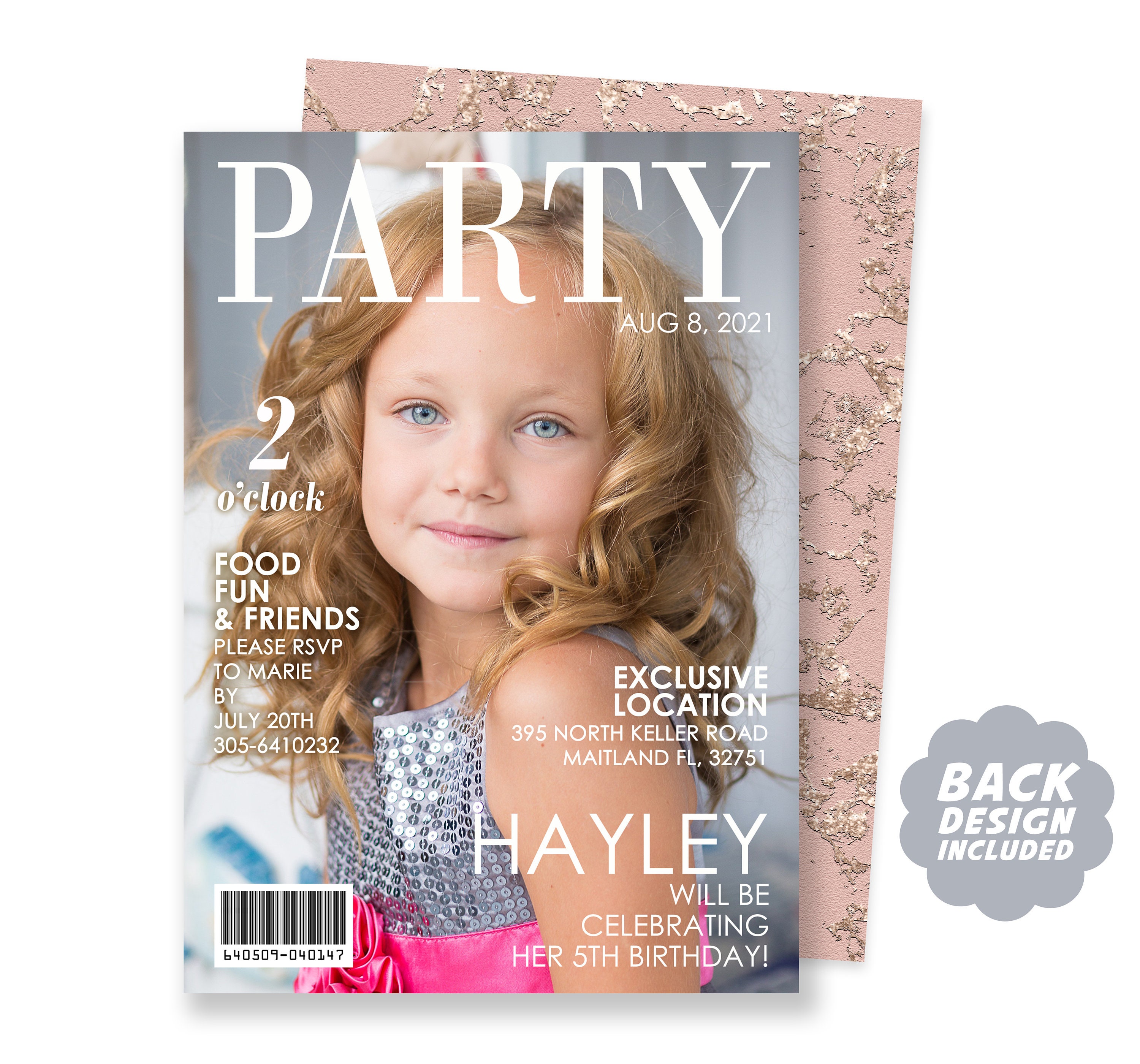 Magazine Cover Party Invitation, Personalized and Printable Fashion ...