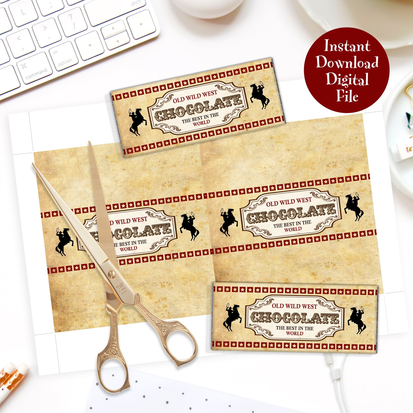 Cowboy Party Candy Bar Wrappers, INSTANT DOWNLOAD, Western Party Favors ...