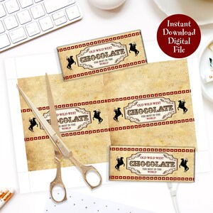 Cowboy Party Candy Bar Wrappers, INSTANT DOWNLOAD, Western Party Favors ...