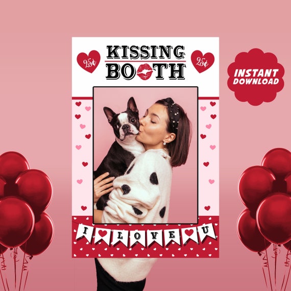Valentines Day Photo Booth Frame, Kissing Booth Photo Prop Frame ...