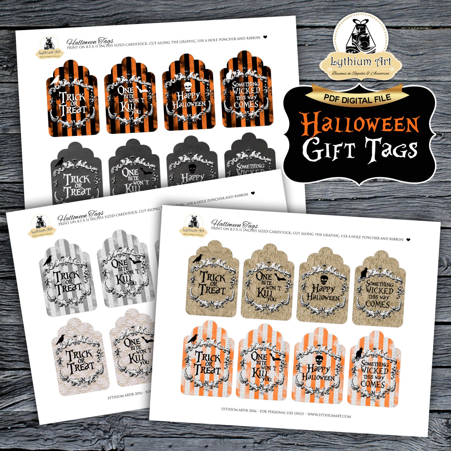 HALLOWEEN Tags Halloween Gift Tags Printable Tags Instant | Etsy