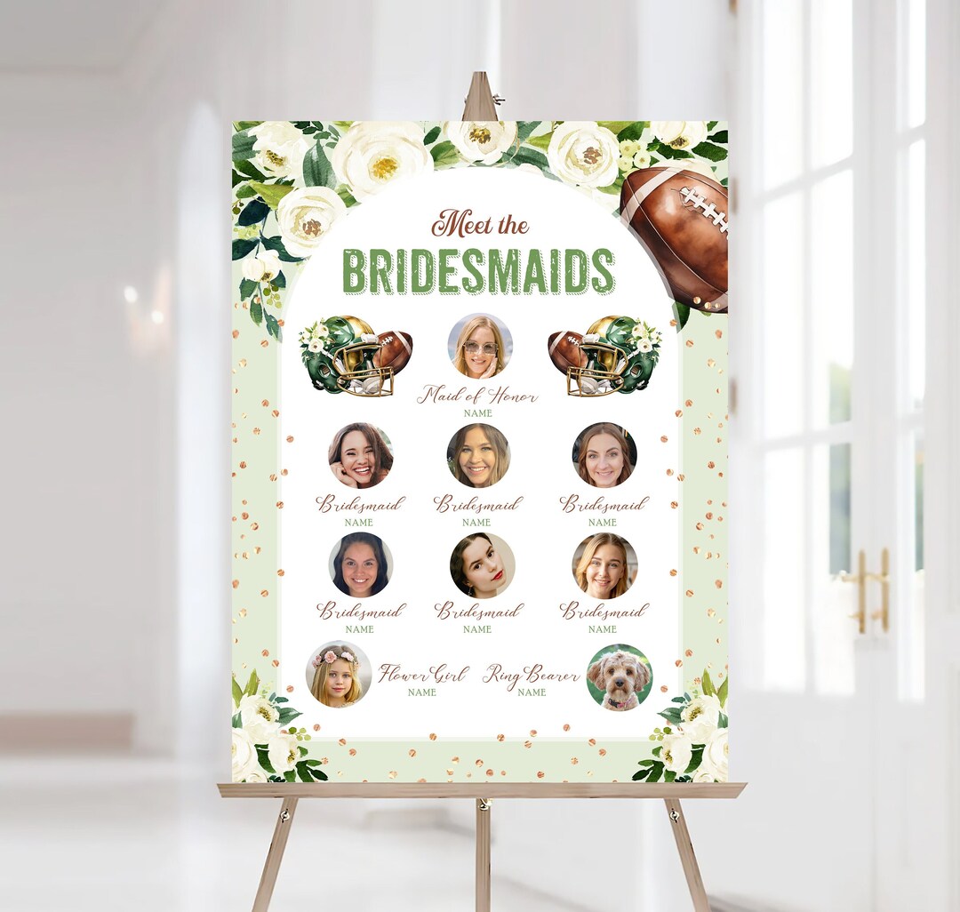 Meet the Bridesmaids Printable Sign, Custom Meet the Bridal Party ...