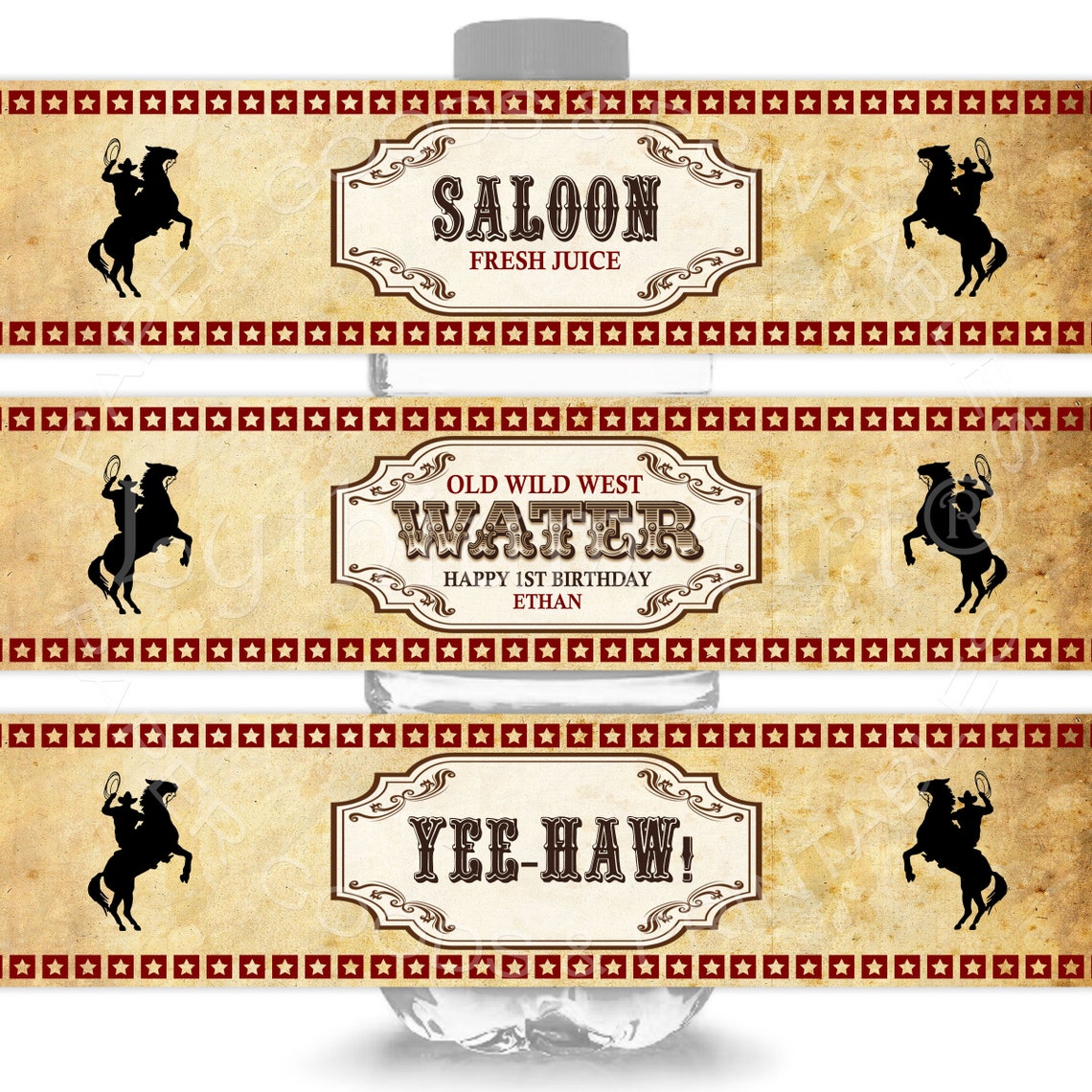 Western Printable Bottle Labels, Wild West Birthday Party, Any Age ...