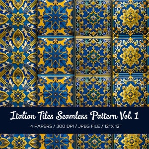 Italian Tiles Digital Seamless Paper, Instant Download, Tiles Pattern ...