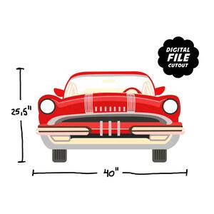 50's Classic Car Cutout, 50s Sock Hop Stand up Prop, Instant Download ...