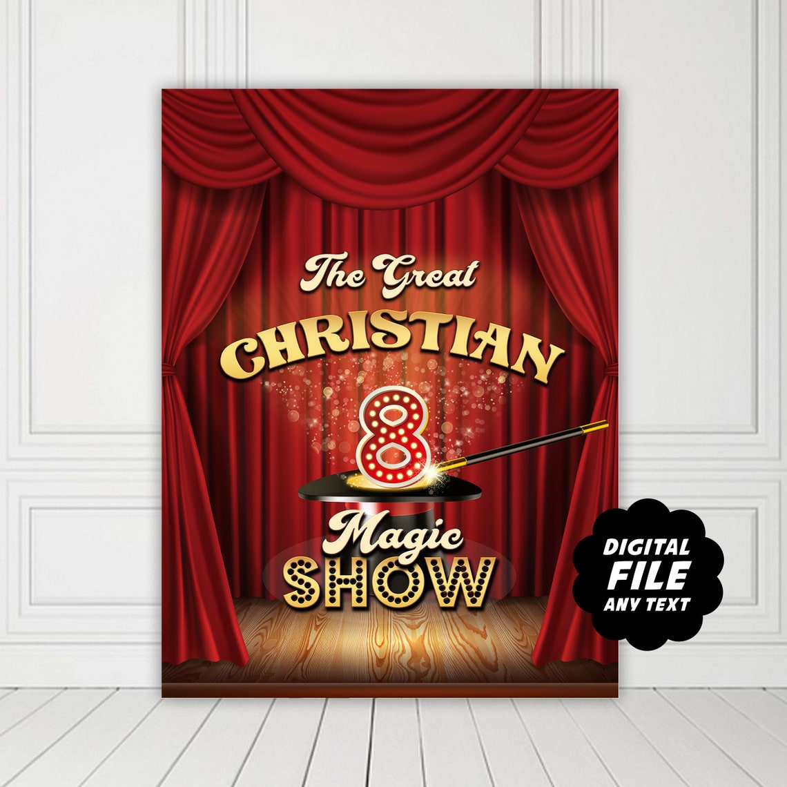 Magic Party Backdrop Printable Banner Magic Show Photography - Etsy