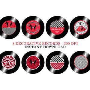 50s Sock Hop Party Sign, Instant Download, Red and Black Printable 50s ...