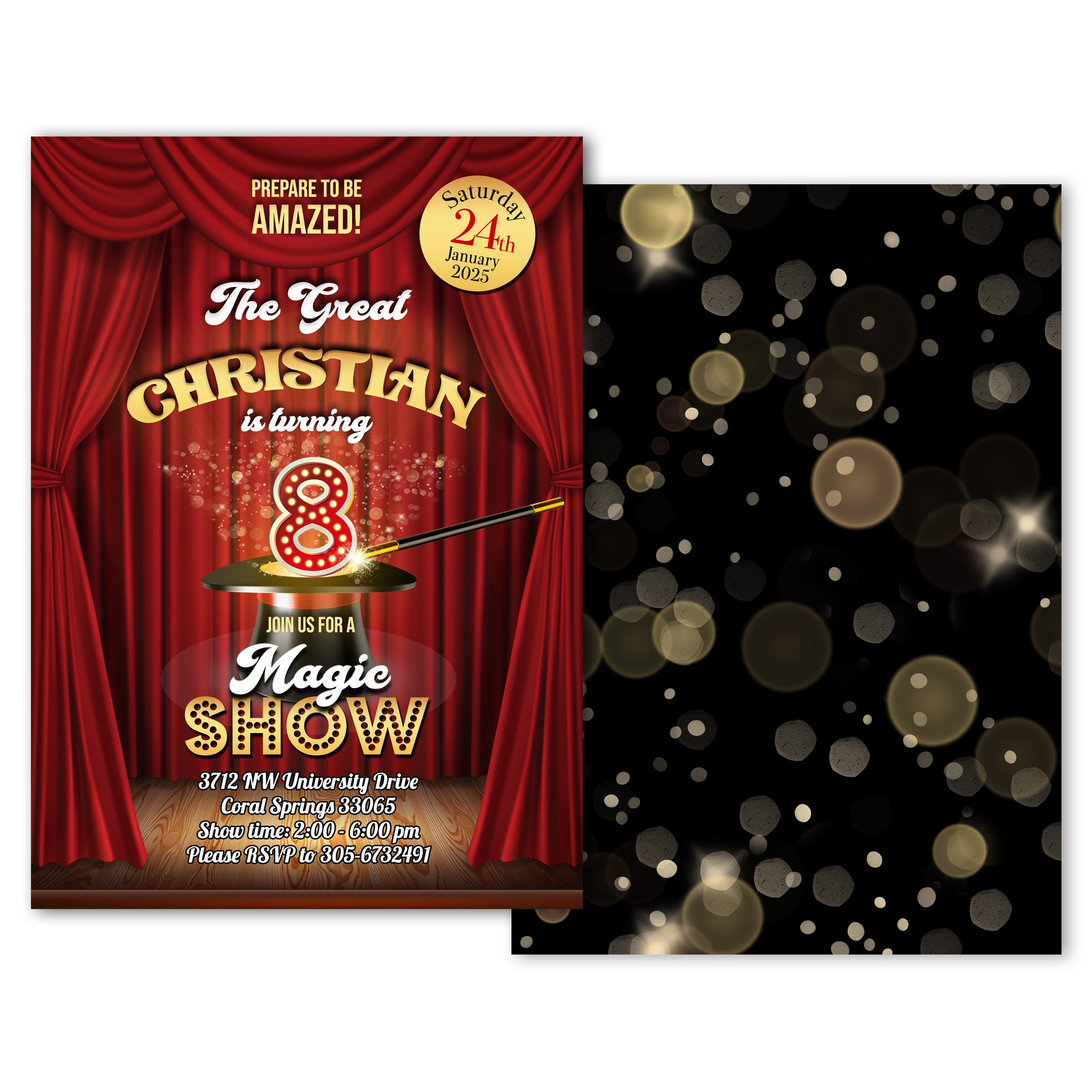 Magic Party Backdrop, Printable Banner, Magic Show Photography ...
