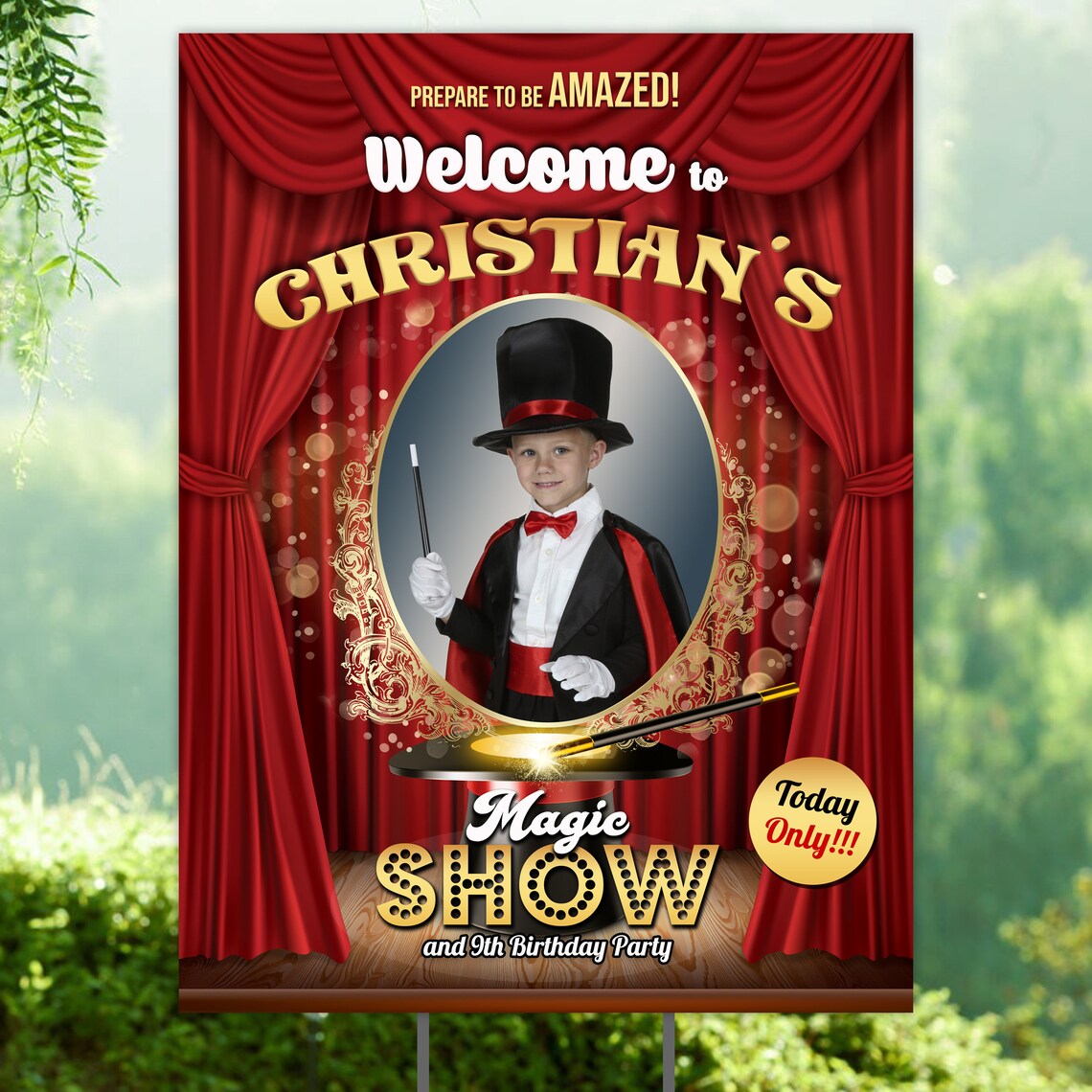 Magic Show Welcome Sign With Photo Printable and Personalized - Etsy
