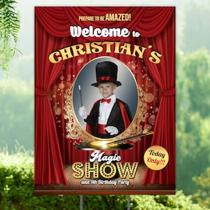 Magic Show Welcome Sign With Photo, Printable and Personalized Poster ...