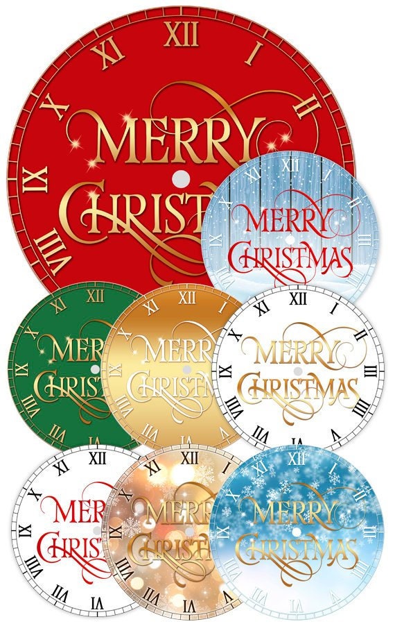 Christmas Clock Faces, Printable Clocks, Christmas Decorations, Digital ...